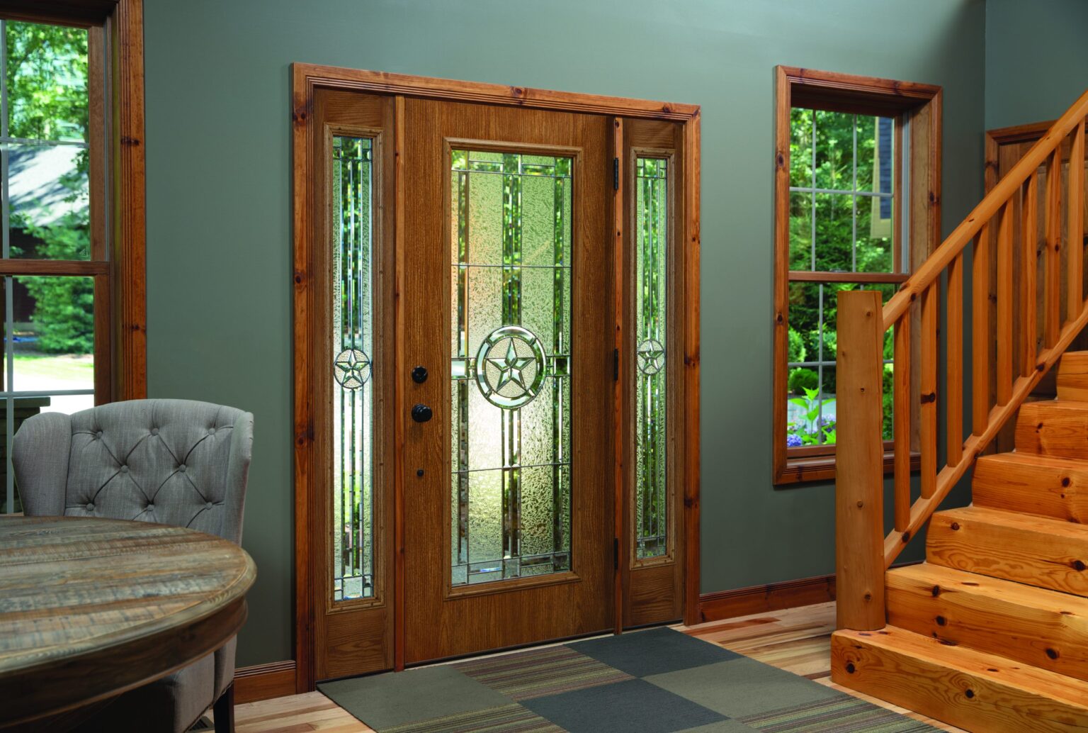 Elegant Star Front Door Glass Insert - The Glass Door Store